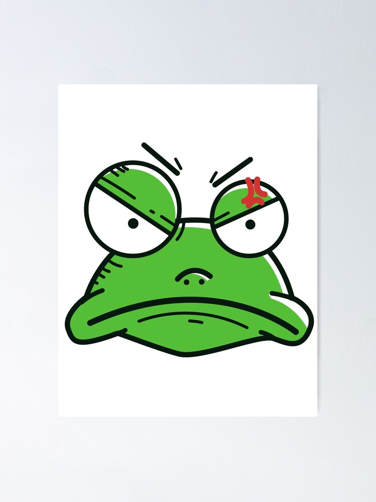 "Angry Frog Face Emoji" Poster by ElwynAnx | Redbubble