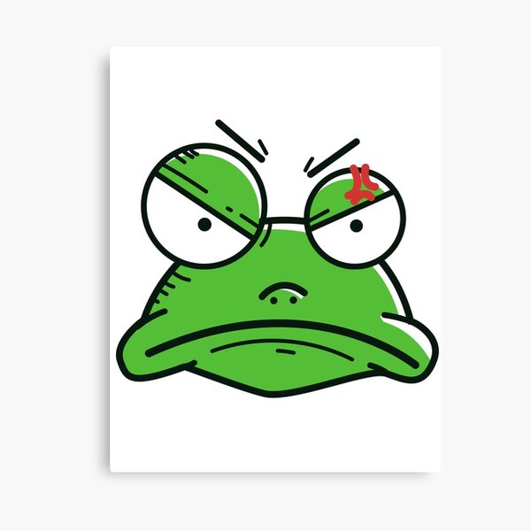 "Angry Frog Face Emoji" Canvas Print by ElwynAnx | Redbubble