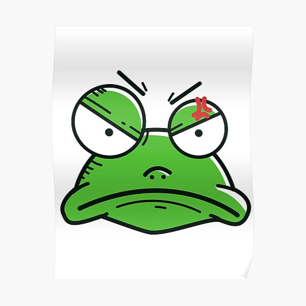 "Angry Frog Face Emoji" Poster by ElwynAnx | Redbubble