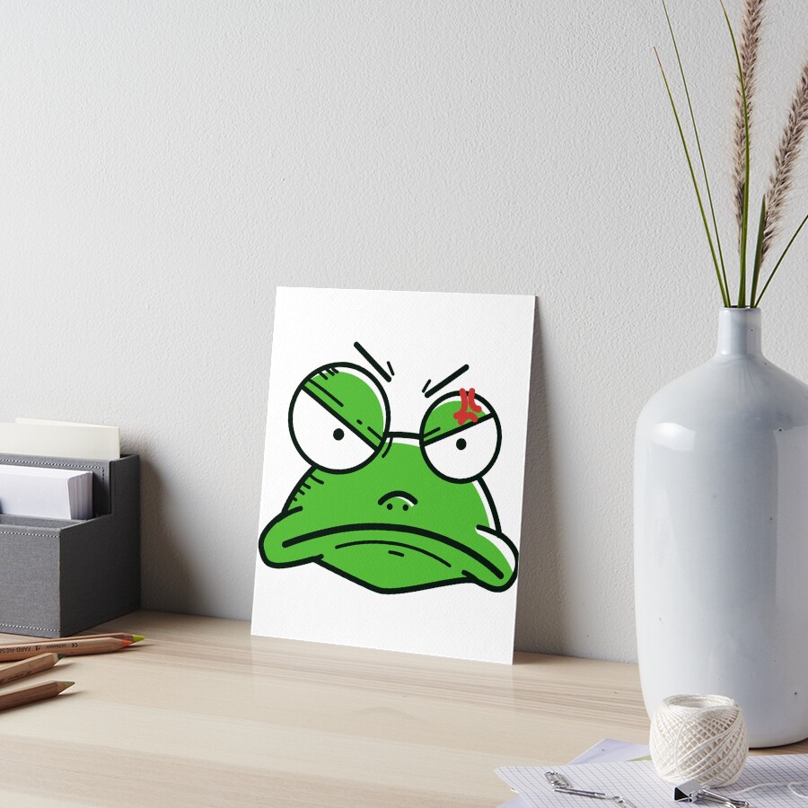 "Angry Frog Face Emoji" Art Board Print for Sale by ElwynAnx | Redbubble