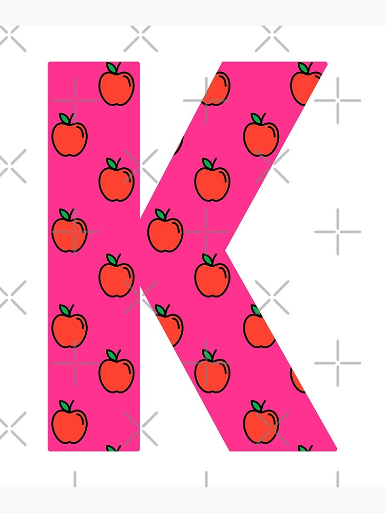 Póster «Letra K en color rosa con estampado de manzanas» de VrajStudio ...