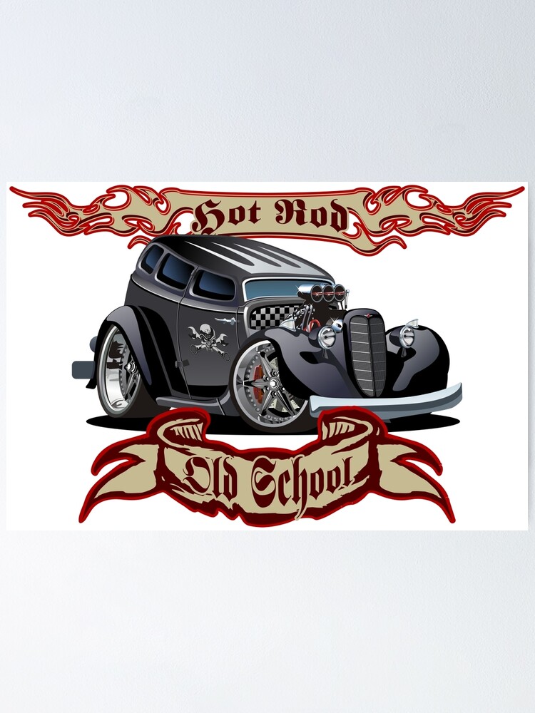 "Cartoon Hot Rod" Poster for Sale by Mechanick | Redbubble