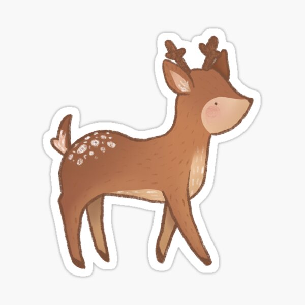 "Cute Fawn" Sticker for Sale by ArtyEmily | Redbubble