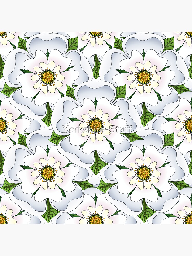 "Yorkshire Rose Pattern" Sticker by Yorkshire-Stuff | Redbubble