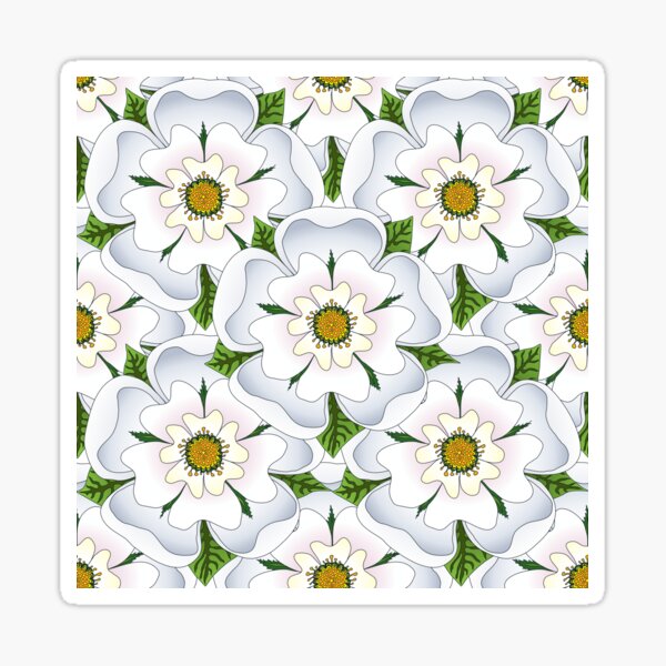 "Yorkshire Rose Pattern" Sticker by Yorkshire-Stuff | Redbubble