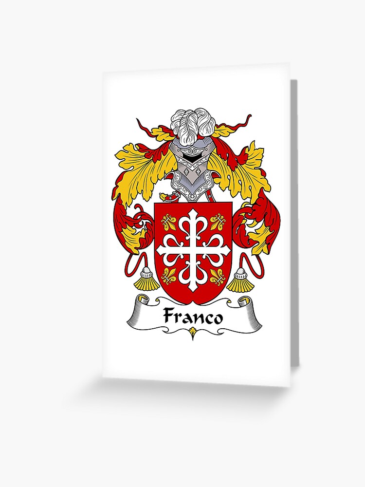 "Franco Coat of Arms/ Franco Family Crest" Greeting Card for Sale by ...
