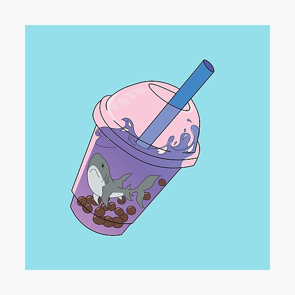 "Boba Milk Tea Shark" Photographic Print for Sale by Retrogirlsstuff ...
