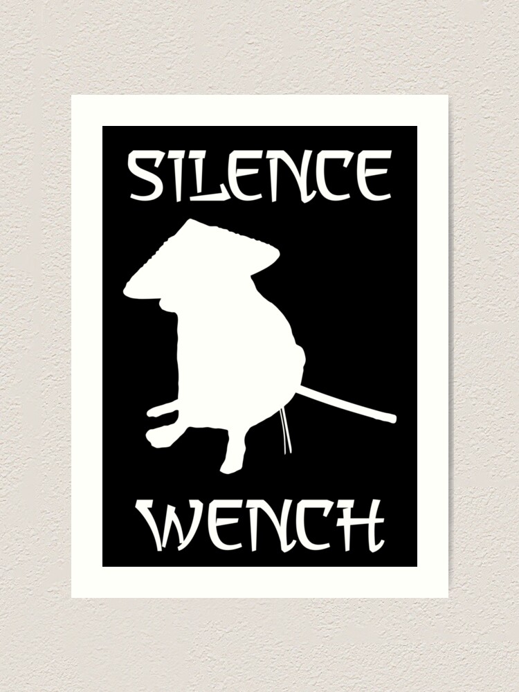 "Cheems as Samurai saying Silence Wench Meme White Text" Art Print for ...