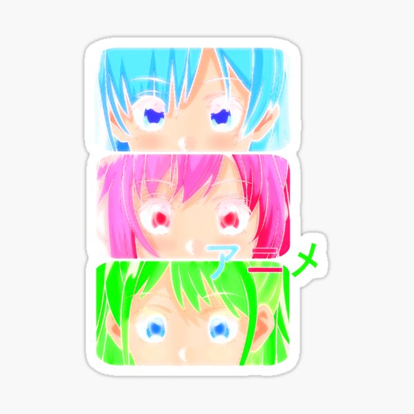 "Cute Girls Face Eyes Meme UwU Japanese Manga Waifu Cartoon" Sticker ...