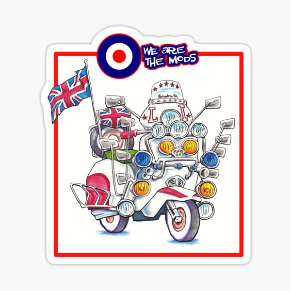 "We Are The Mods Scooter" Sticker for Sale by Win64 | Redbubble