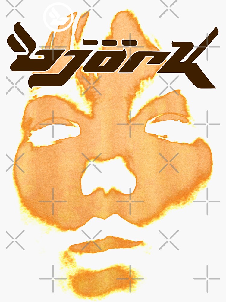 "Graphic Bjork Homogenic Vintage Face Logo Album (Yellow)" Sticker by ...