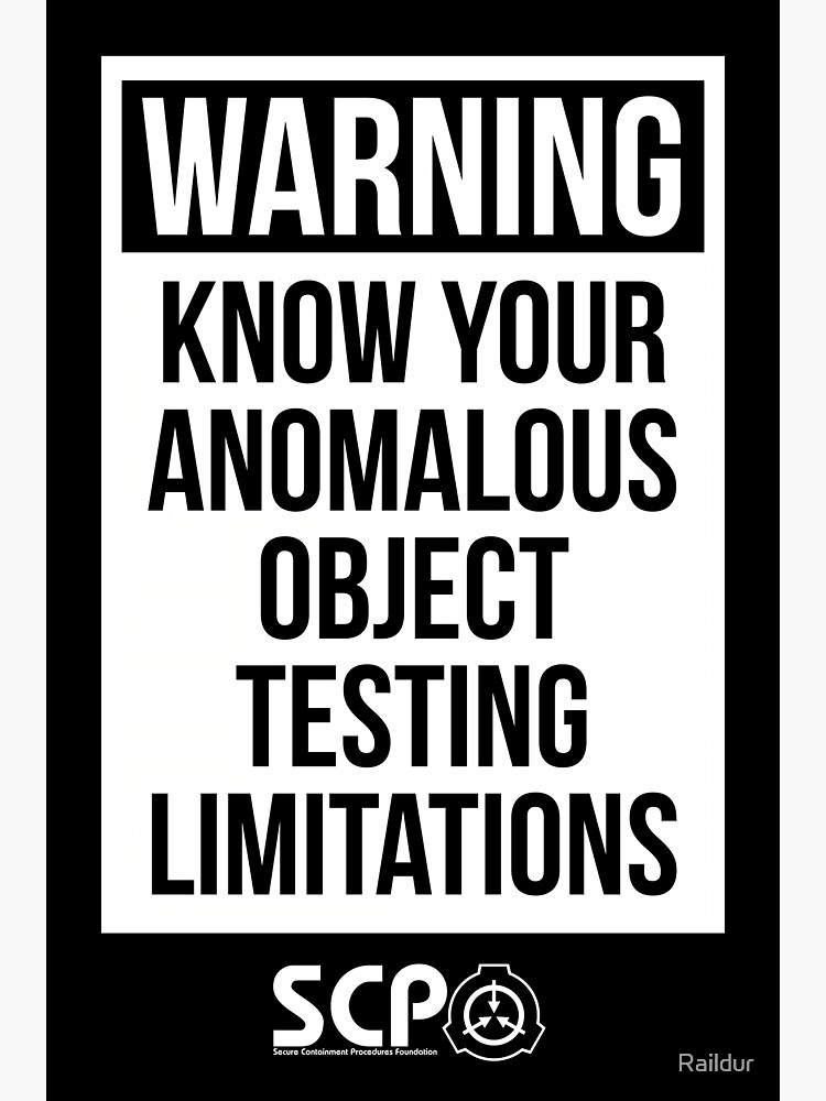 "SCP Warning Poster Anomalous objects" Sticker by Raildur | Redbubble