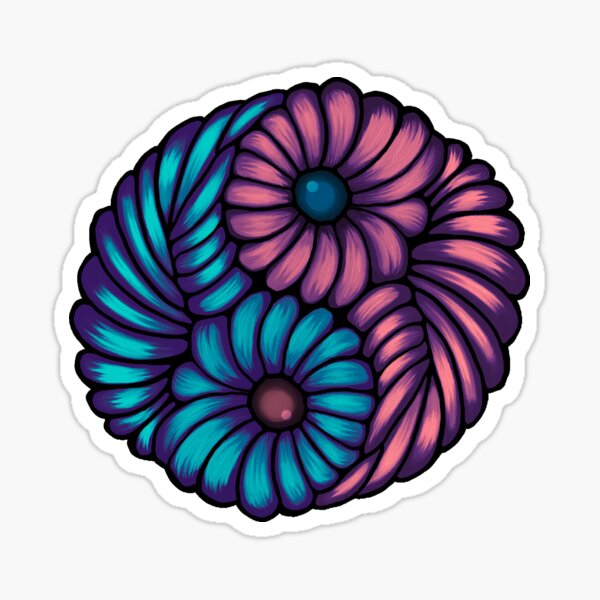 "Jing Jang en forma de hilos" Sticker for Sale by VeronicaGArt | Redbubble