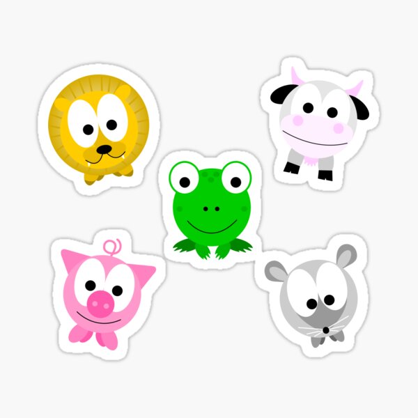 "Animals set five" Sticker for Sale by crazymel | Redbubble