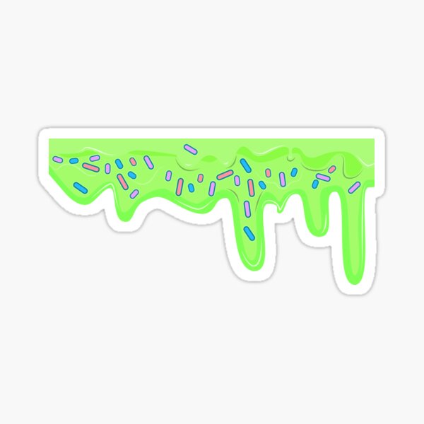 "Dripping donut green glaze" Sticker for Sale by pakugfx | Redbubble