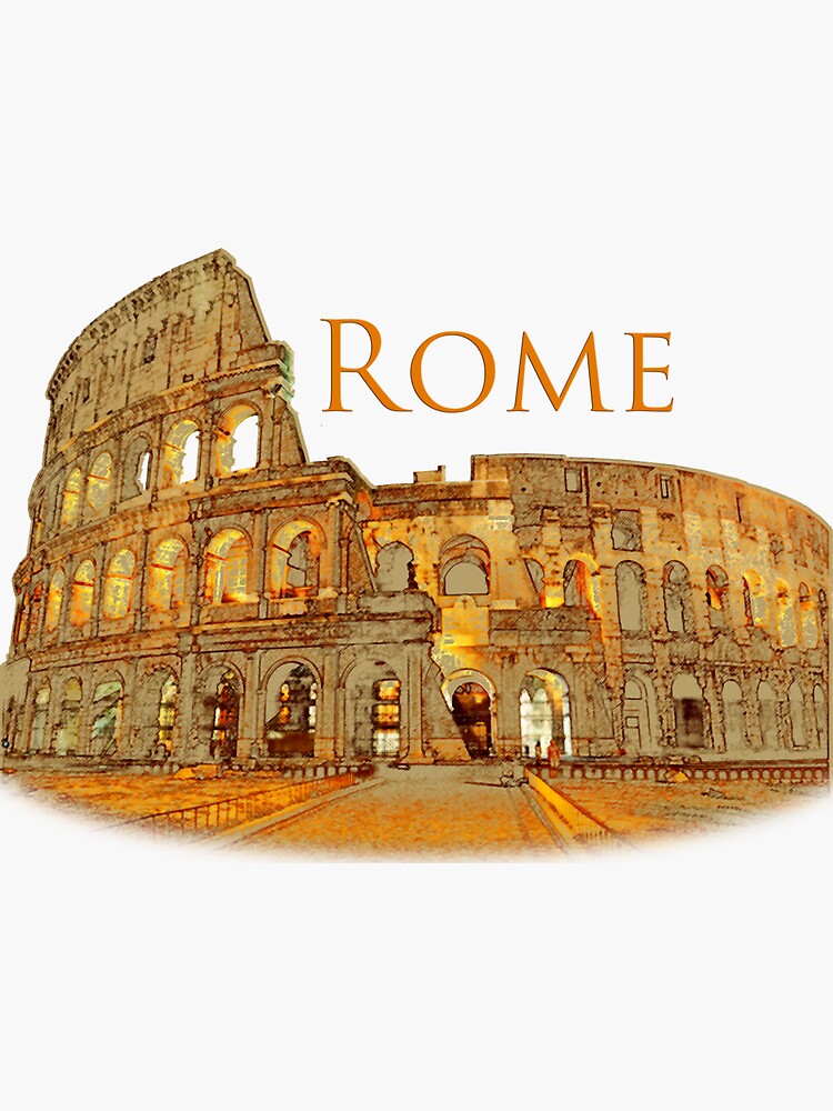 "Rome Illustration: The Colosseum" Sticker by raetucker | Redbubble