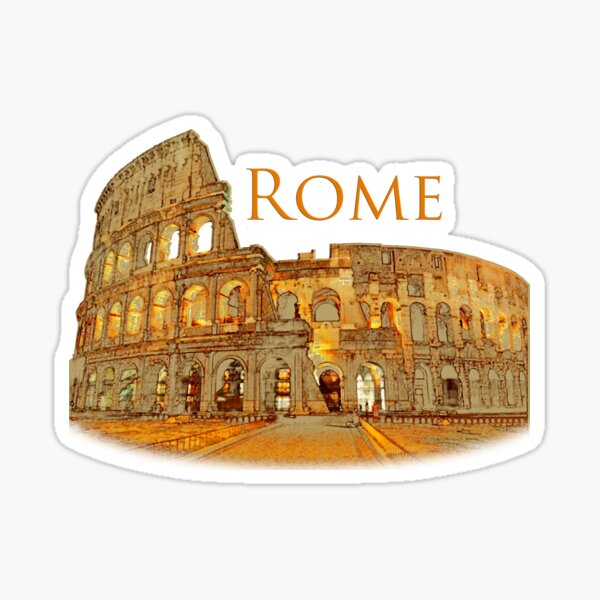 "Rome Illustration: The Colosseum" Sticker by raetucker | Redbubble