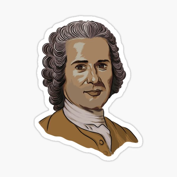 "Jean-Jacques Rousseau digital art" Sticker for Sale by ASILAMERI ...