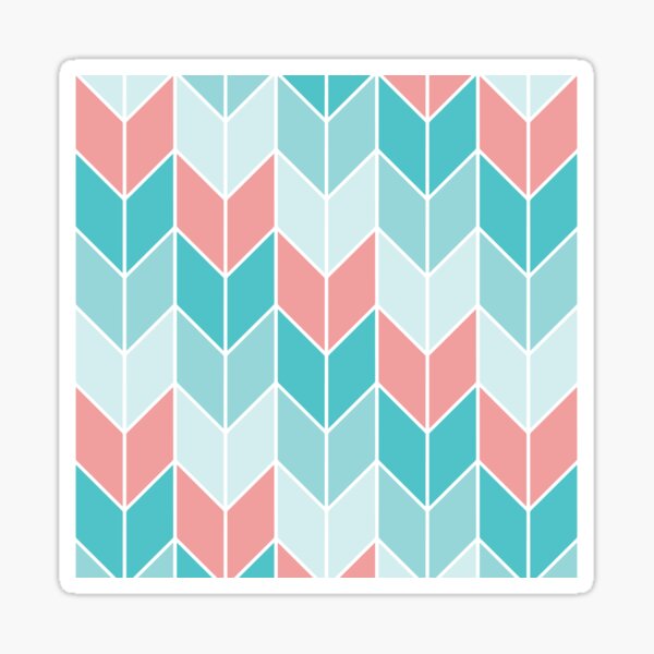 "Mint Coral Extra Large Chevrons" Sticker for Sale by DoucetteDesigns ...