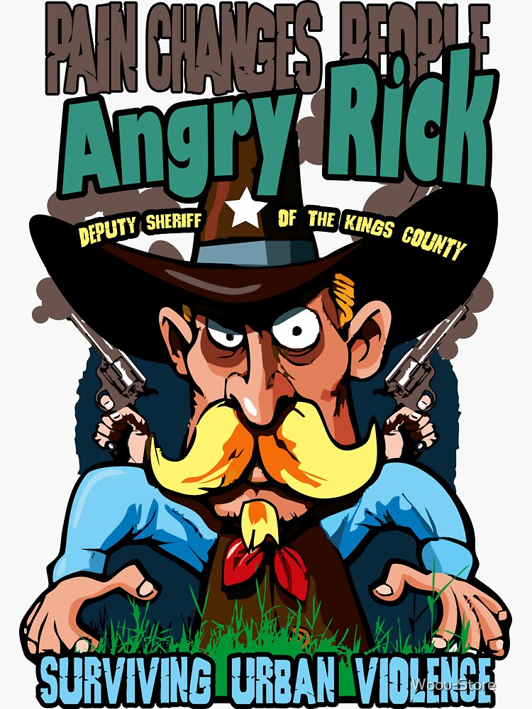 ""Angry Rick" Print" Sticker for Sale by Woou-Store | Redbubble