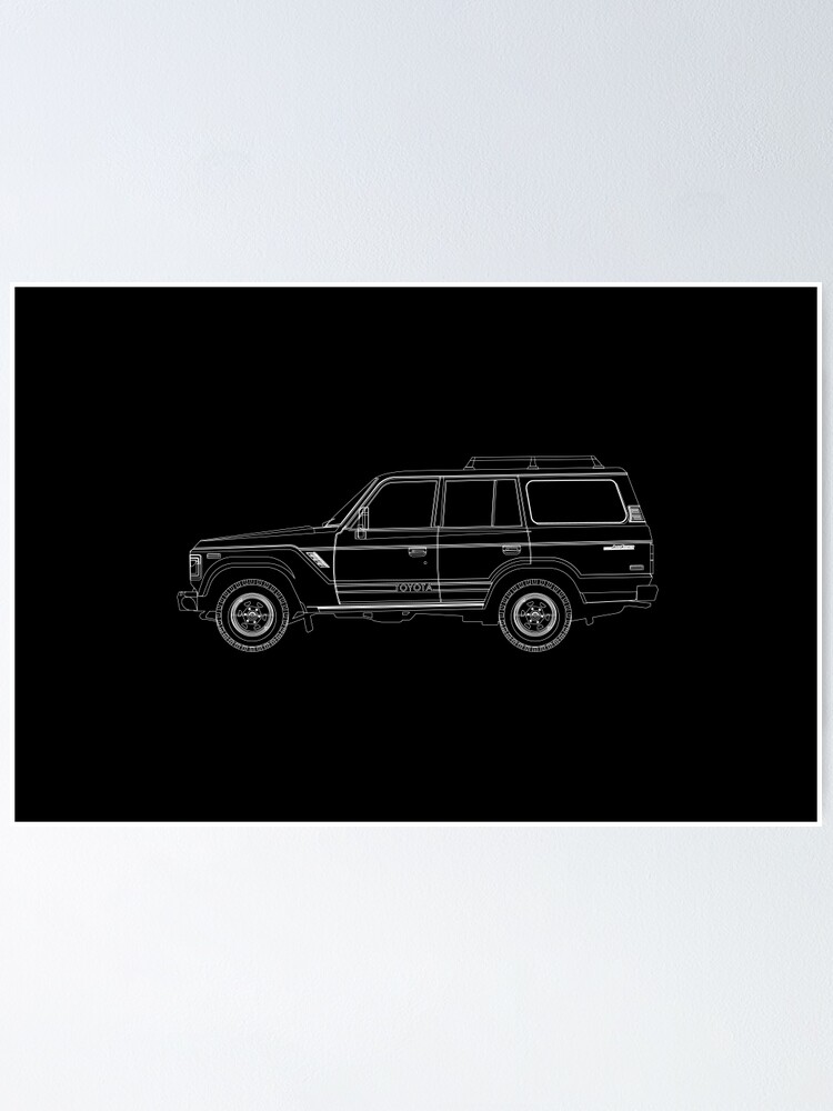 "Toyota Land Cruiser FJ61 Outline" Poster by jeffmerrick | Redbubble