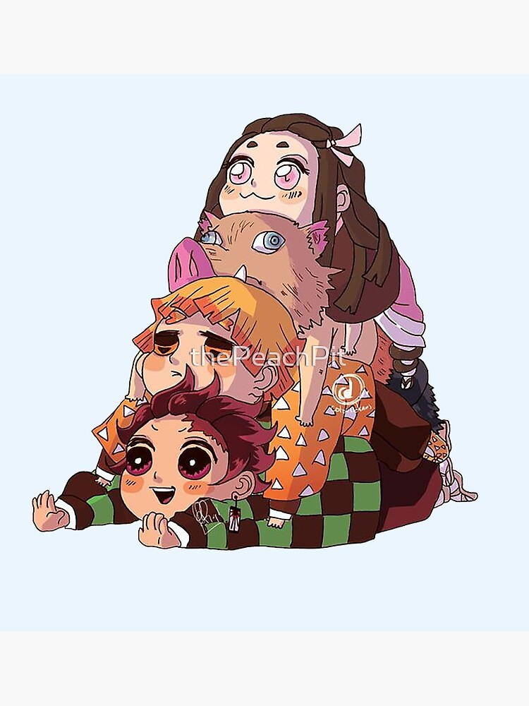 Lienzo «Demon Slayer Tanjiro Kamado, Nezuko Kamado, Inosuke Hashibira y ...