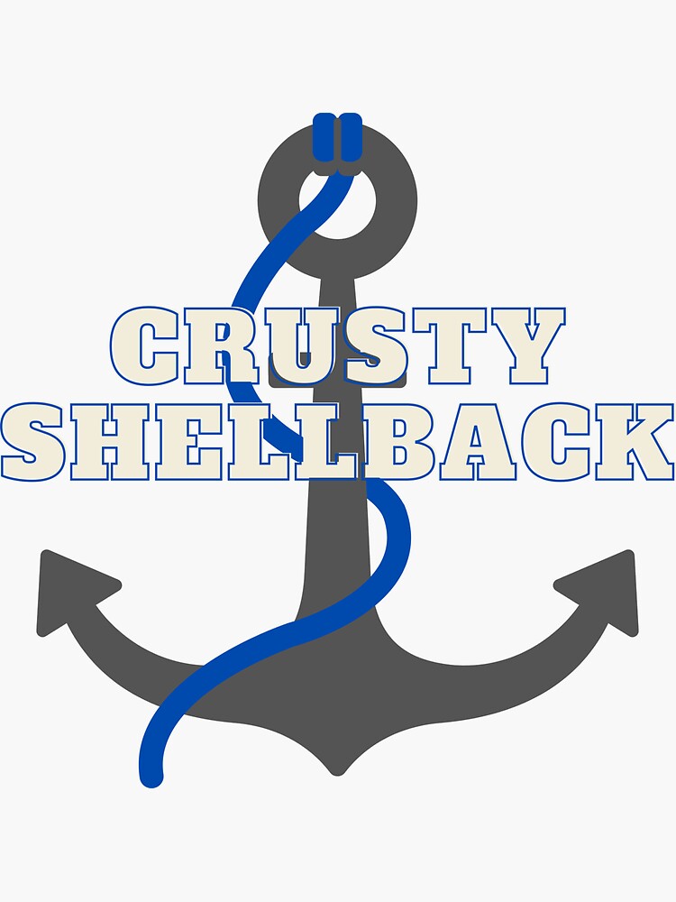 "Crusty Shellback Navy Sailor" Sticker for Sale by Samsdesignshop ...