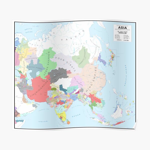 "Map of Asia in 1444" Poster for Sale by acgiter | Redbubble