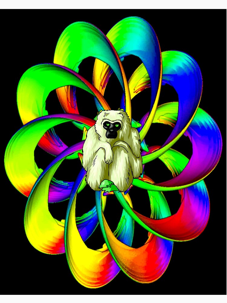 "MONKEY IN THE SPHERE : Psychedelic Abstract Print" T-shirt by ...