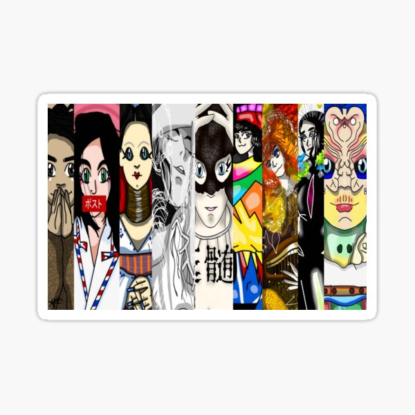 "Ultimate Bjork Anime Print" Sticker by MobiusMakings | Redbubble