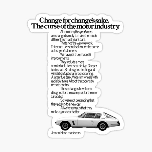 "JENSEN INTERCEPTOR ADVERT" Sticker by ThrowbackMotors | Redbubble