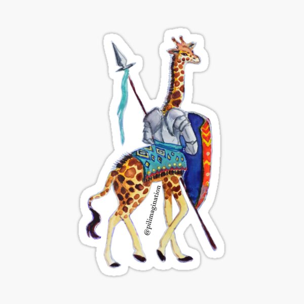 "Giraffe Knight" Sticker for Sale by pilimagination | Redbubble