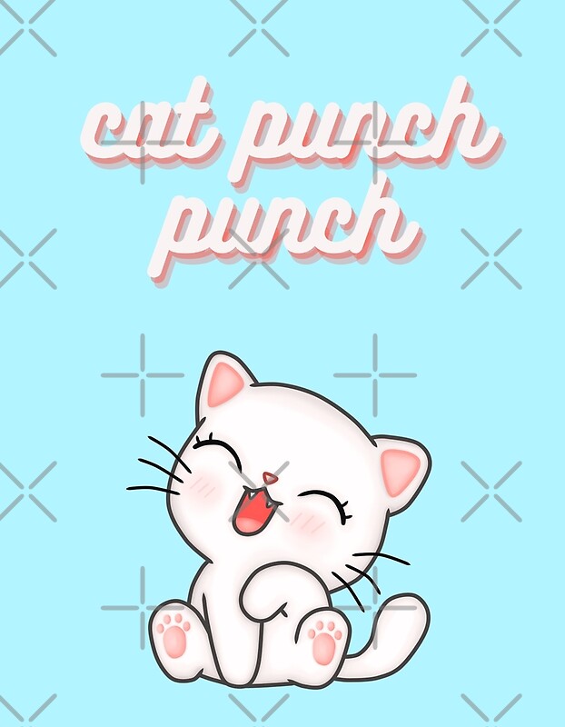 "cat punch punch" by charmantange | Redbubble