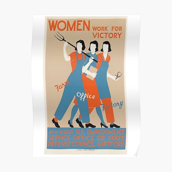 "Women Work For Victory" Poster for Sale by unhingedheather | Redbubble