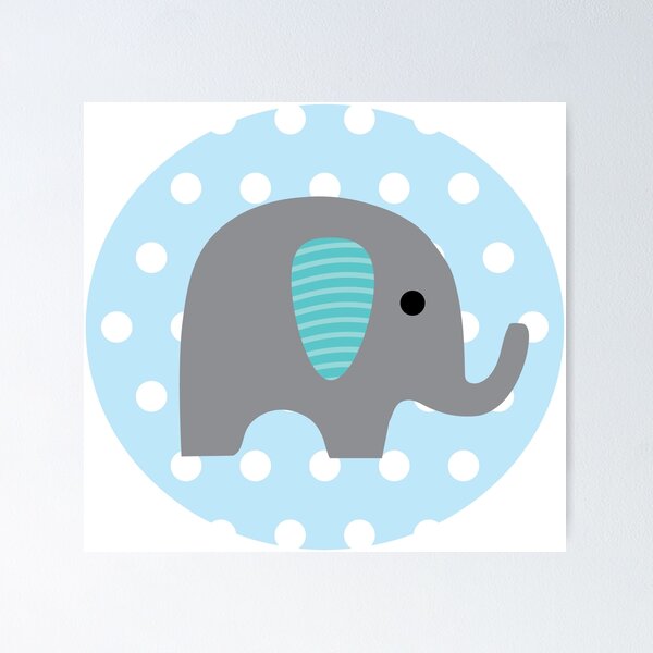 Baby Shower Blue Elephant Clipart