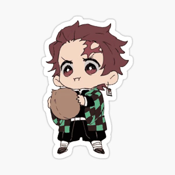 "Demon Slayer Tanjiro Kamado Chibi #1" Sticker by thePeachPit | Redbubble