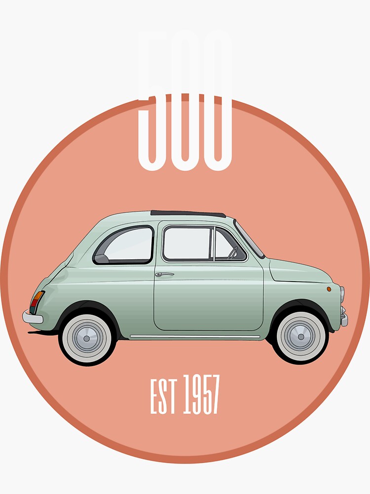 "Fiat 500 vintage car design" Sticker by MiloHarris | Redbubble