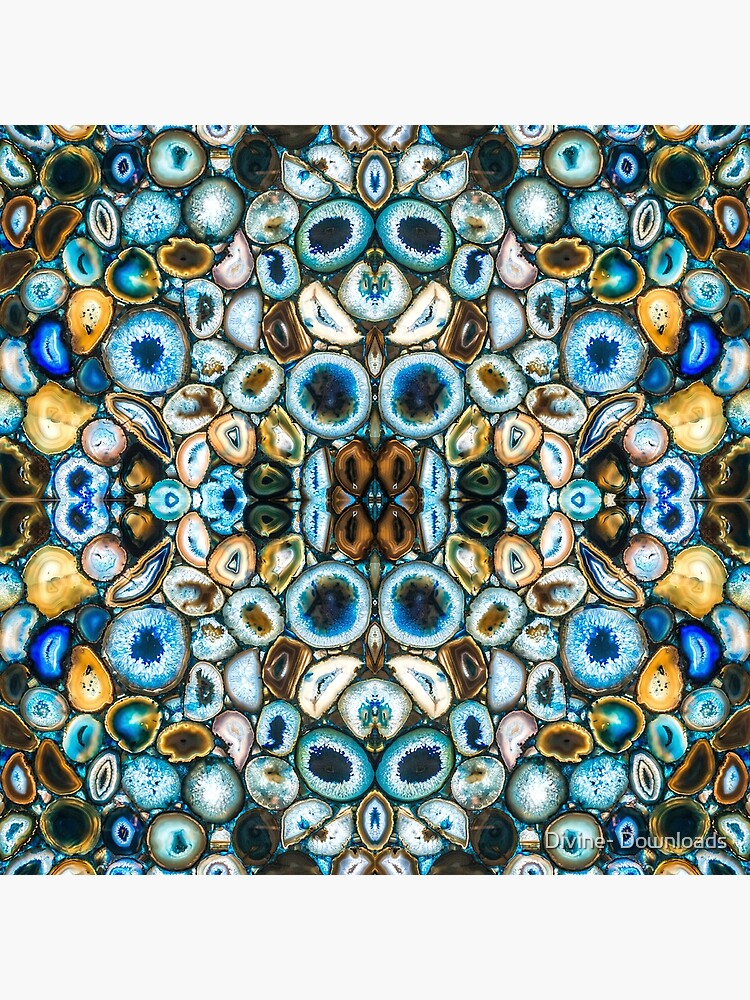 Blue Geodes & Agates Mandala Pattern 3 Premium Matte Vertical Poster ...