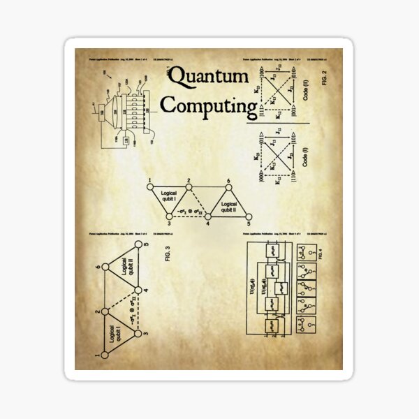 "US Patent Quantum Computing Vintage Math Physics Design Parchment ...