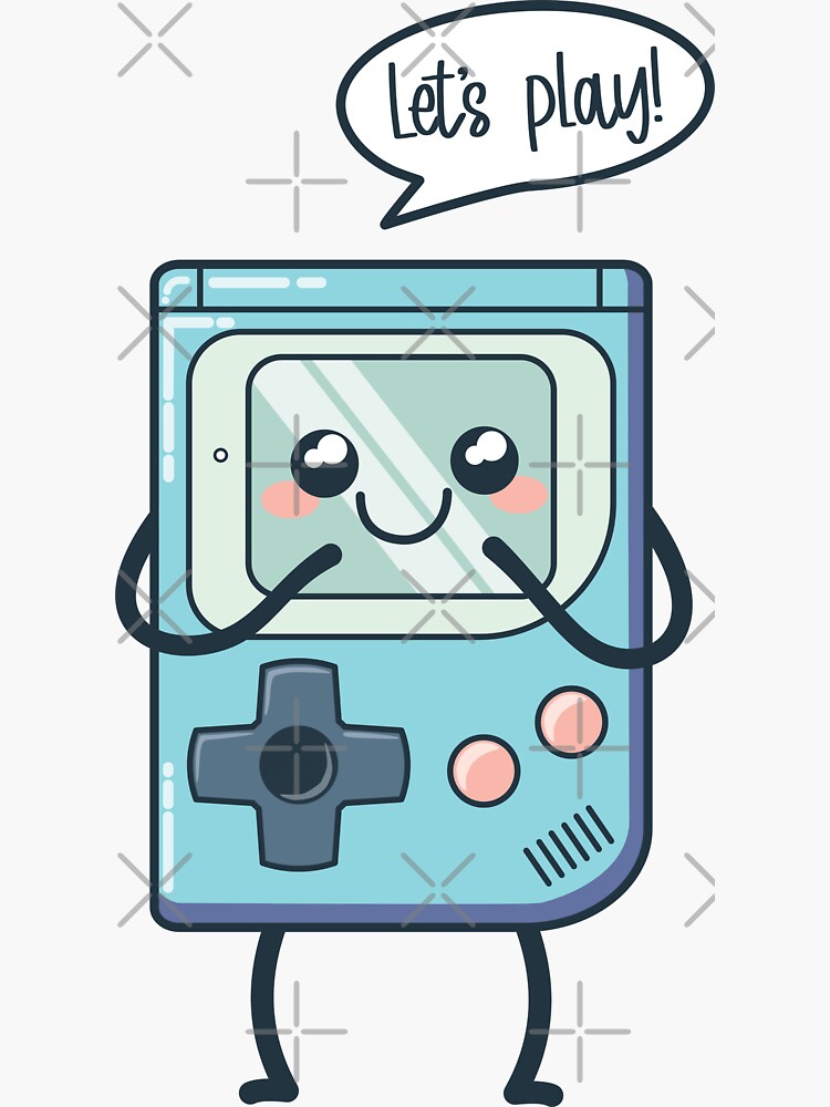 "Pocket Retro Game Console in Blue Colors" Sticker by ShyOwlet | Redbubble