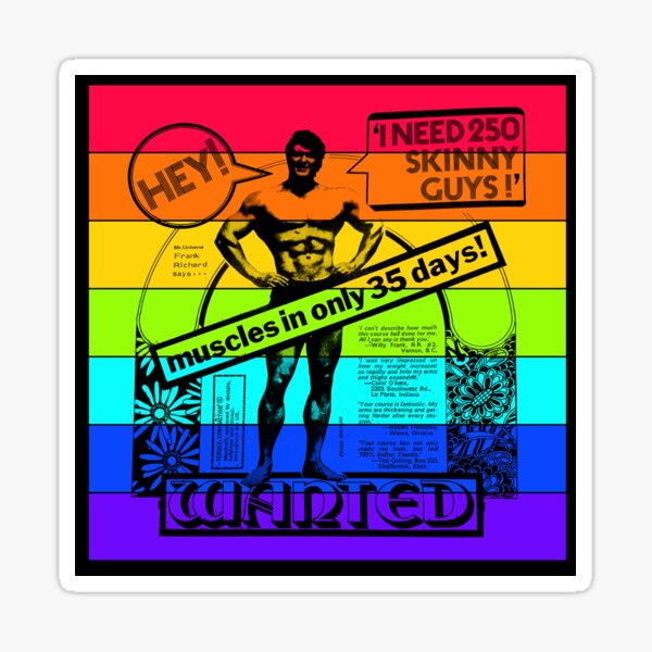 "Rainbow Muscles in only 35 Days!" Sticker for Sale by NewWaveyDavey ...