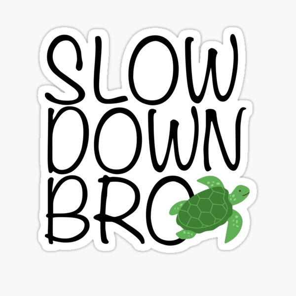 "Slow Down Bro" Sticker for Sale by Legibly | Redbubble