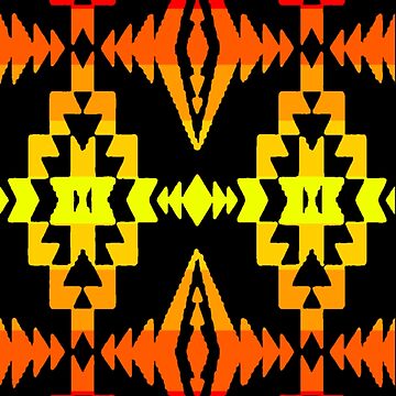 "Native American Black/ Fire Color Geometric Design " Art Print for ...