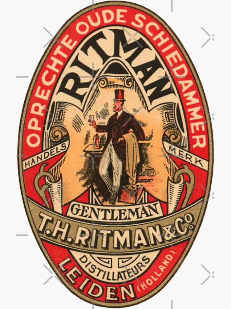 "1890 Gentleman T. H. Ritman Gin Distillery" Sticker for Sale by ...