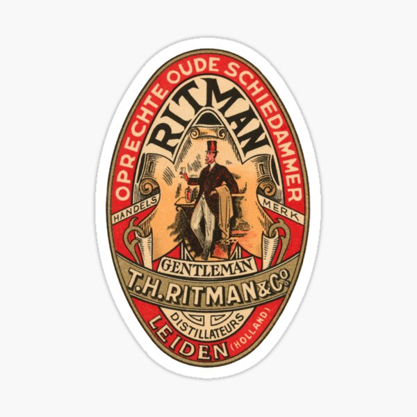"1890 Gentleman T. H. Ritman Gin Distillery" Sticker for Sale by ...