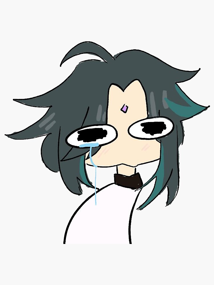 "Sad Xiao" Sticker for Sale by stoopid-smoo | Redbubble