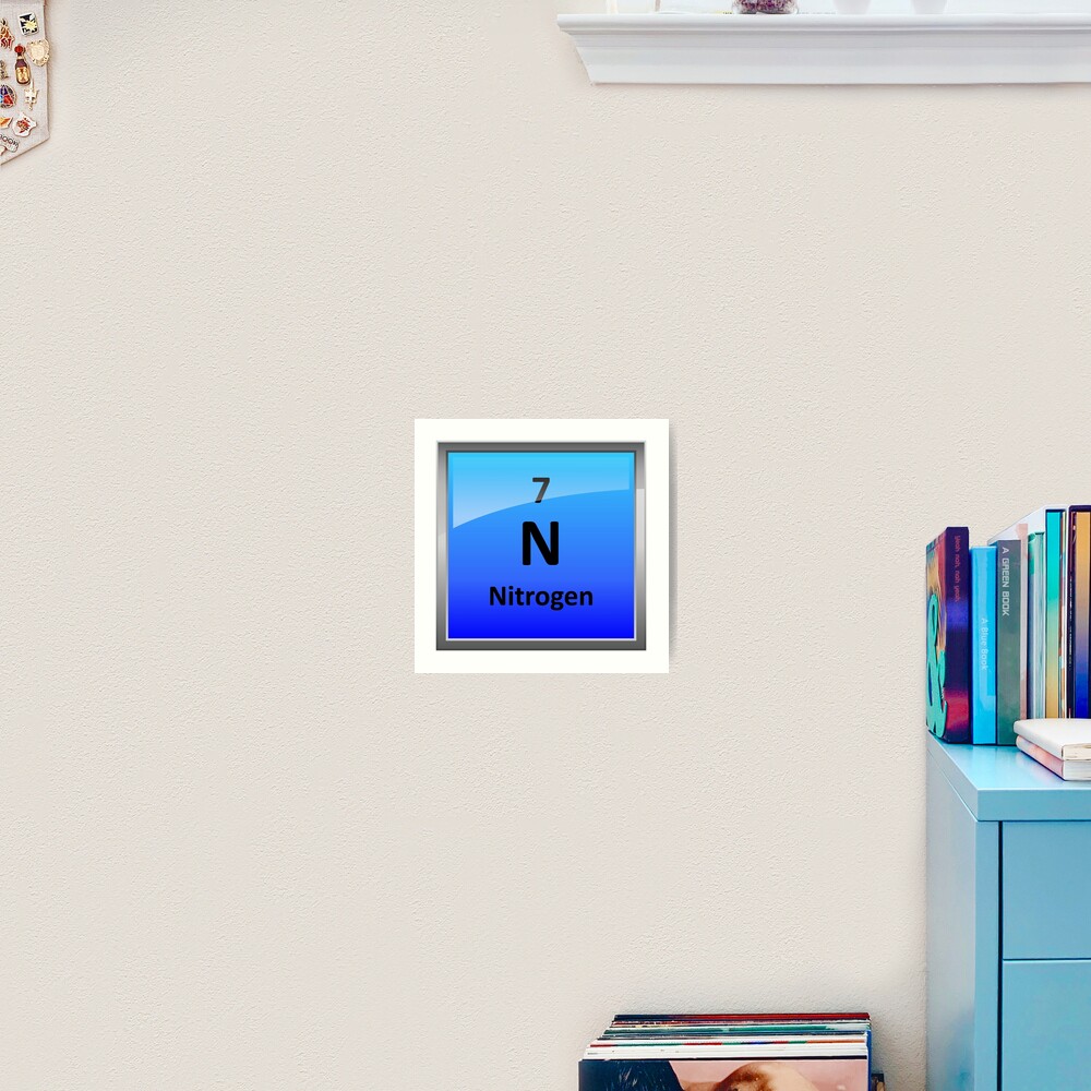 "Nitrogen Element Tile - Periodic Table" Art Print by sciencenotes ...