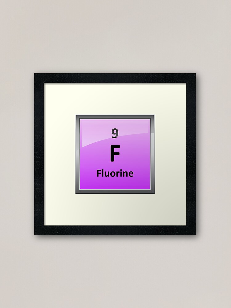"Fluorine Element Tile - Periodic Table" Framed Art Print for Sale by ...