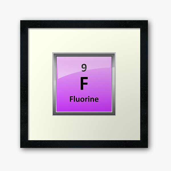 "Fluorine Element Tile - Periodic Table" Framed Art Print for Sale by ...