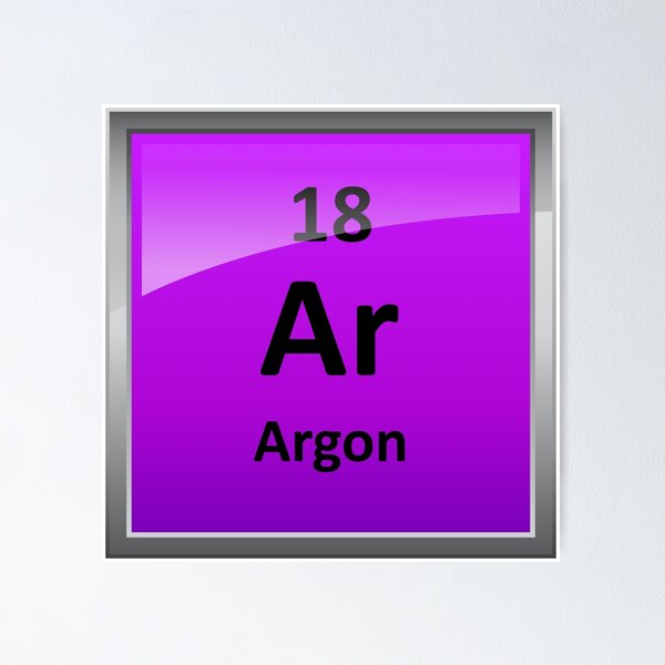 "Argon Element Symbol - Periodic Table" Poster for Sale by sciencenotes ...